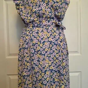Monteau | Dresses | Monteau Los Angeles Purple Flora Midi Dress Wrap ...